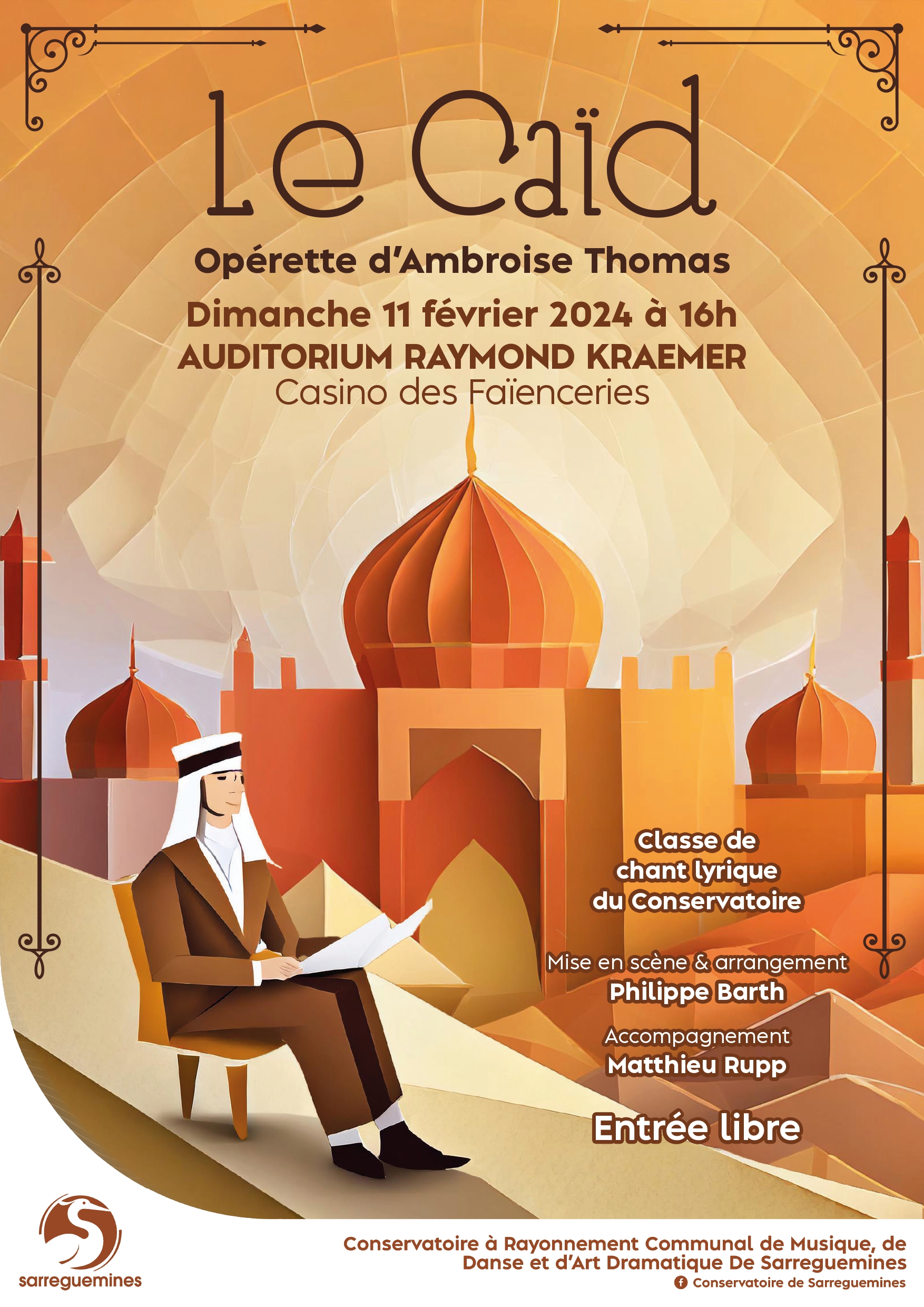 Musique / Concert : Opérette Le Caïd par la classe de chant lyrique du ...